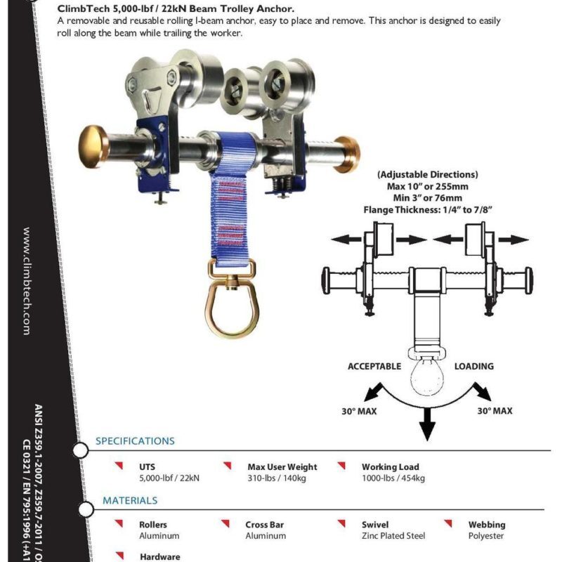 CLIMBTECH I-Beam Trolley - Lowest prices & free shipping | Maple Leaf Ropes