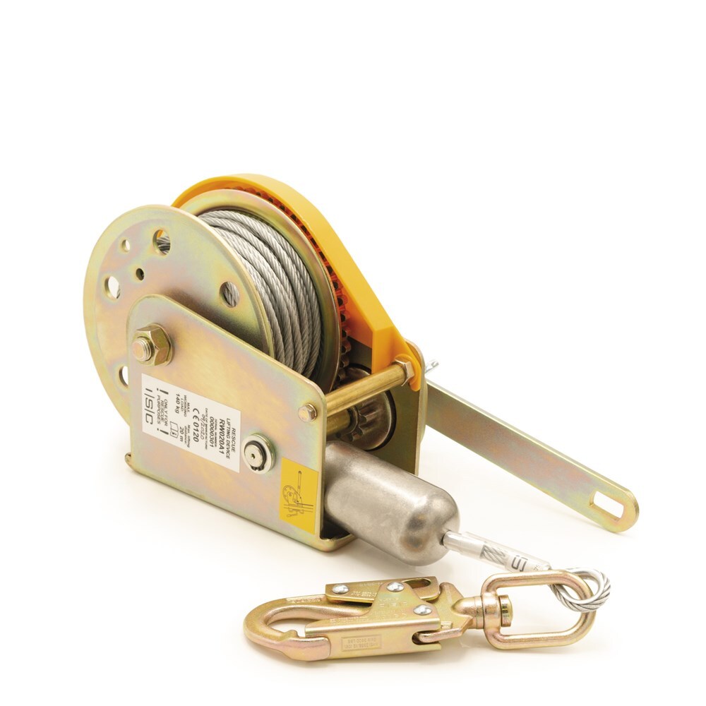 ISC Rescue Winch- w/20m Wire Assembly fitted with Double Action Steel ...